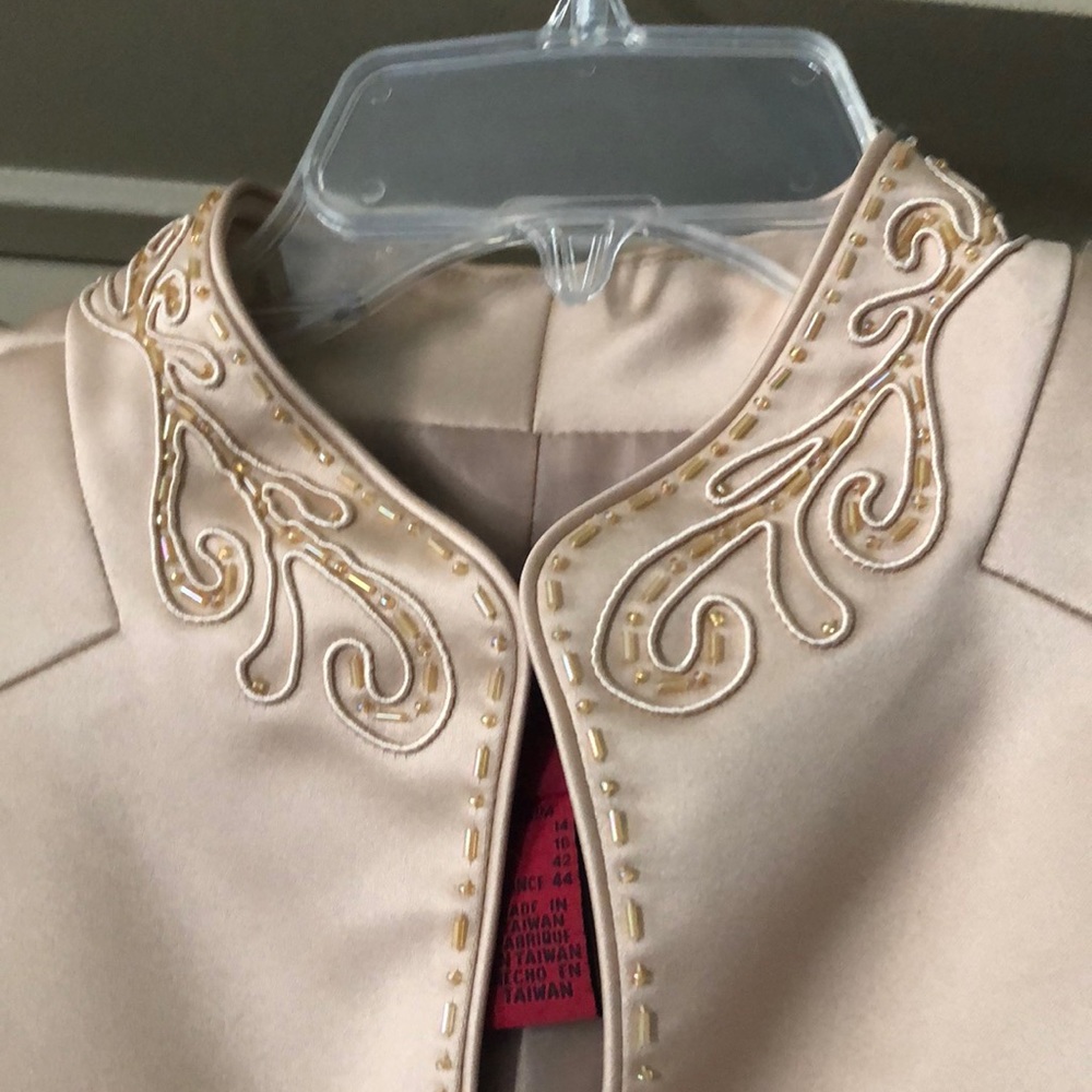 Js Collections 2-Pc Formal Champagne Jacket/Skirt - Gem